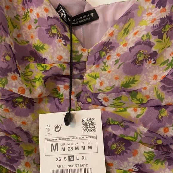 Zara | Tops | Zara Floral Ruched Cami Top | Poshmark